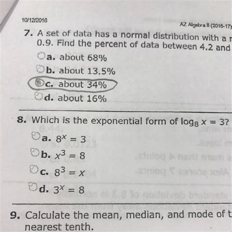 8 which is the exponential form of log8 x 3