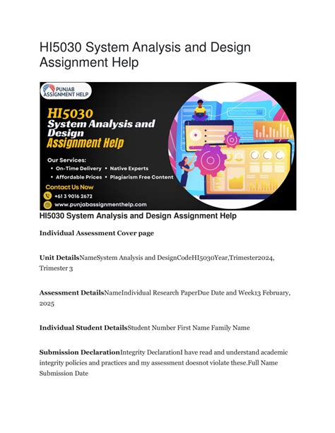 Ppt Hi5030 System Analysis And Design Assignment Help Powerpoint Presentation Id13931406