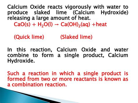 Calcium Oxide In Water