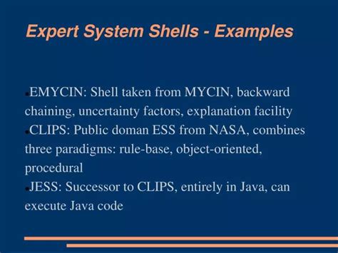 Ppt Expert System Shells Examples Powerpoint Presentation Free Download Id559794