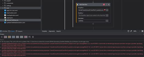 Project Build Generating Synthetic Test Data Project Add Data Row Error Data Service