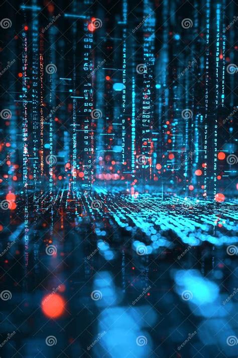 Vibrant Data Center Servers With Glowing Lights And Reflective Surfaces Stock Illustration