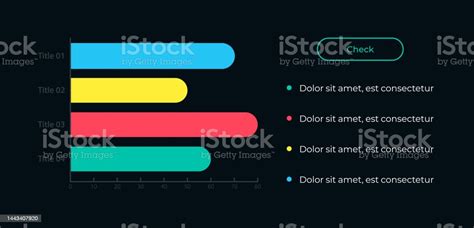 Chart With Horizontal Bars Ui Element Template Stock Illustration Download Image Now