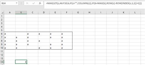 Excel Formula To Get The Index Of The Row With The Last Non Empty Cell In A D Array Stack
