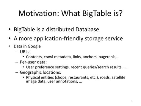 Ppt Bigtable A System For Distributed Structured Storage Powerpoint