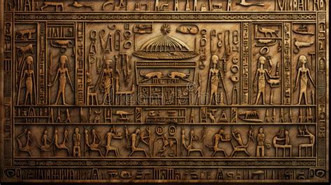 Textured Relief Of Ancient Egyptian Hieroglyphic Script Stock