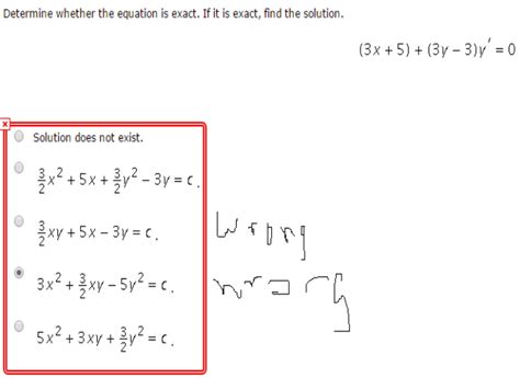 Solved Determine Whether The Equation Is Exact If It Is Chegg