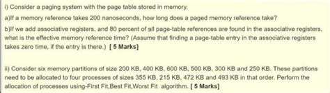 solved consider a paging system with the page table stored