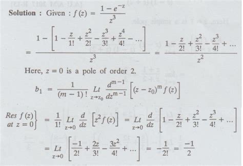Singularities Residues Residue Theorem Solved Example Problems