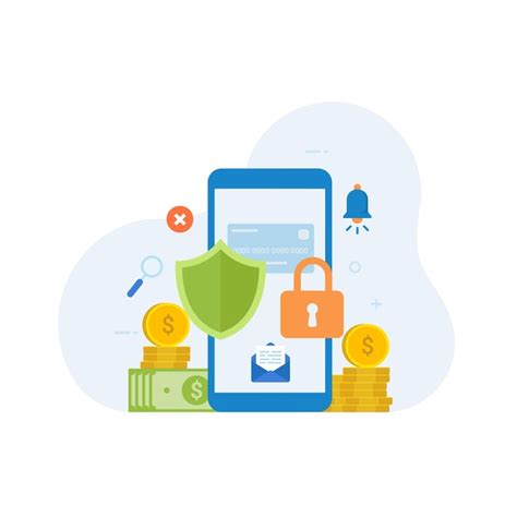 Premium Vector Safety And Protection Of Personal Information And Transactions Mobile Banking