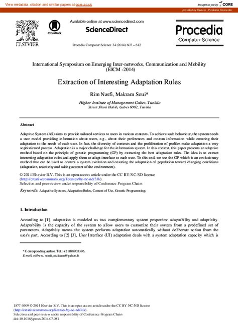 Pdf Extraction Of Interesting Adaptation Rules