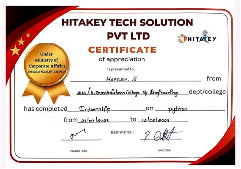 Haresh S On Linkedin Pythoninternship Hitakeytech Codingjourney