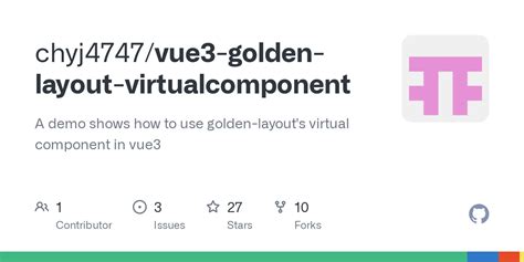 GitHub Chyj Vue Golden Layout Virtualcomponent A Demo Shows How To Use Golden Layout S