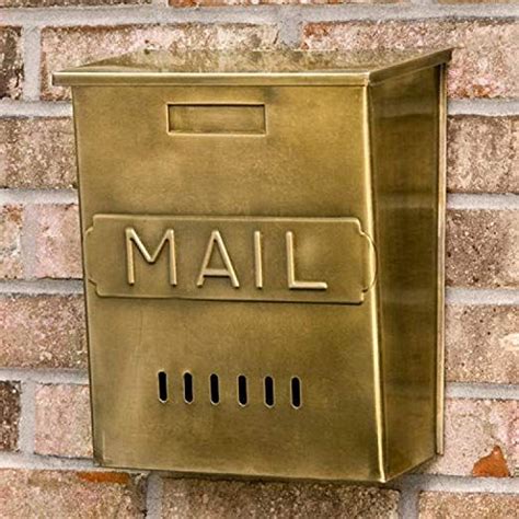 Naiture Brass Verticalmailwall Mount Mailbox In Antique Brass Finish
