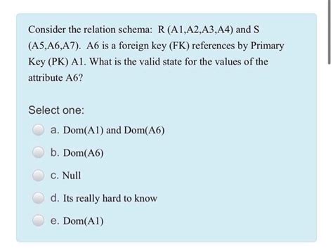 solved consider the relation schema r a1 a2 a3 a4 and s