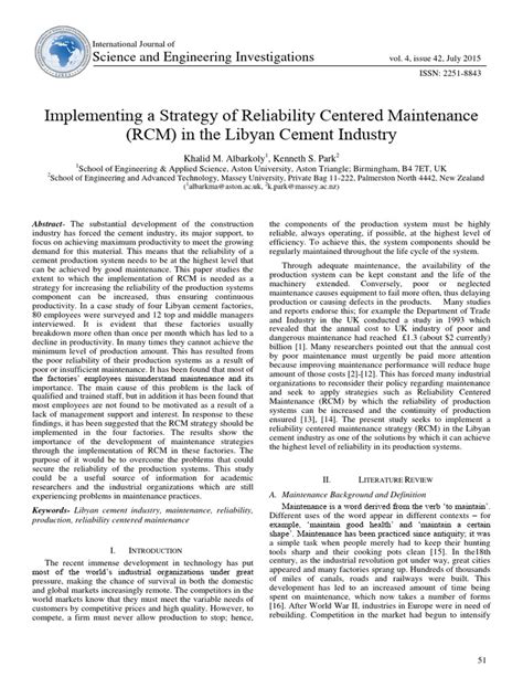 actividad2 implementing a strategy of reliability centered