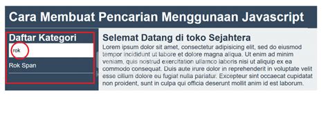 Cara Membuat Fungsi Search Dengan Javascript Kursus Web Design