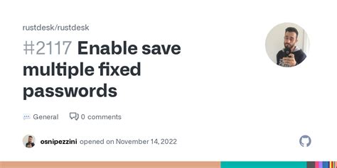 enable save multiple fixed passwords · rustdesk rustdesk · discussion