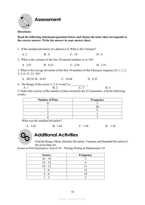 Mathematics Quarter 4 Module 6 Measures Of Variability Grade 7 Modules