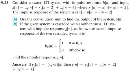 Solved 923 Consider A Causal Lti System With Impulse