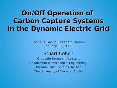 Ppt Onoff Operation Of Carbon Capture Systems In The Dynamic