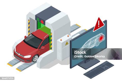 아이소메트릭 X선 자동차 스캐너 모바일 엑스레이 스캐닝 시스템은 밀수에 사용됩니다 국경 검문소에 대한 세관 통제 0명에 대한 스톡 벡터 아트 및 기타 이미지 Istock