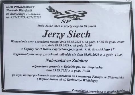 Zmar Jerzy Siech Teatr Dramatyczny Im Aleksandra W Gierki W Bia Ymstoku