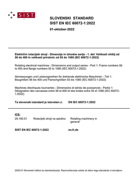 en iec 60072 1 2022 rotating electrical machines dimensions and