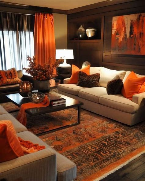 Brown And Orange Living Room Ideas