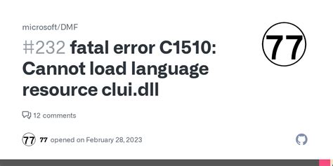 Fatal Error C Cannot Load Language Resource Clui Dll Issue Microsoft DMF GitHub