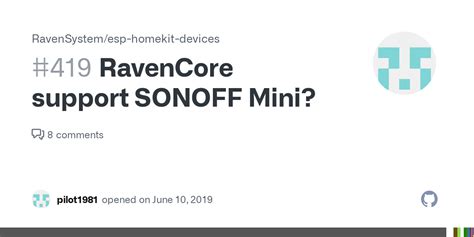 Ravencore Support Sonoff Mini · Issue 419 · Ravensystemesp Homekit