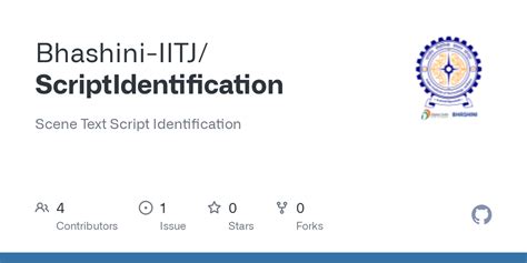 GitHub Bhashini IITJ ScriptIdentification Scene Text Script Identification