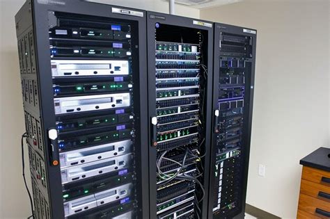 Premium Photo Minimalist Server Room With Concealed Server Rack Power Cords