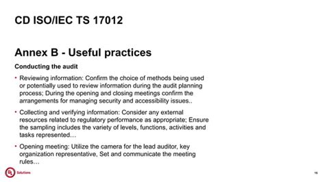 ISO IEC TS 17012 Presentation Guidelines For The Use Of Remote Methods In Auditing Management