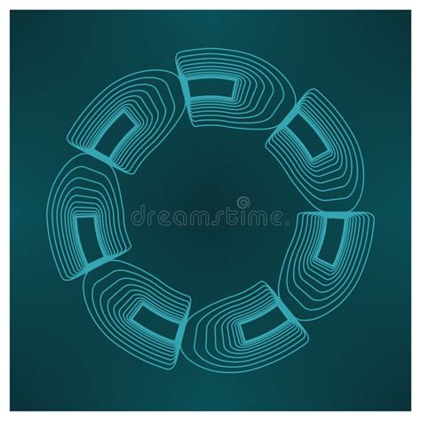 The Image Shows A Circular Pattern Made Up Of Interconnected Curved Lines Stock Illustration