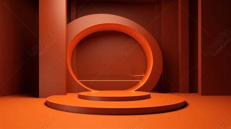 렌더링된 배경으로 제품을 선보일 수 있는 멋진 3d 오렌지 프리젠테이션 스테이지 3d 배경 프리 배경 수 배경 이미지