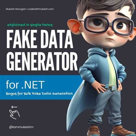 Mukesh Murugan On Twitter How To Generate Fake Realistic Data In Your Dotnet Applications