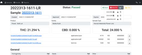 generate lab report openthc help