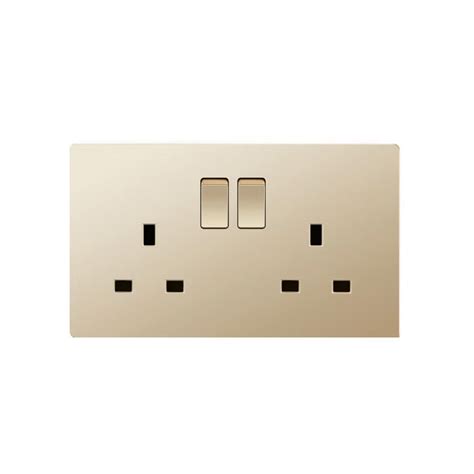 Fsl 2 Gang 13a Switched Socket Golden Modular Double Socket Unit