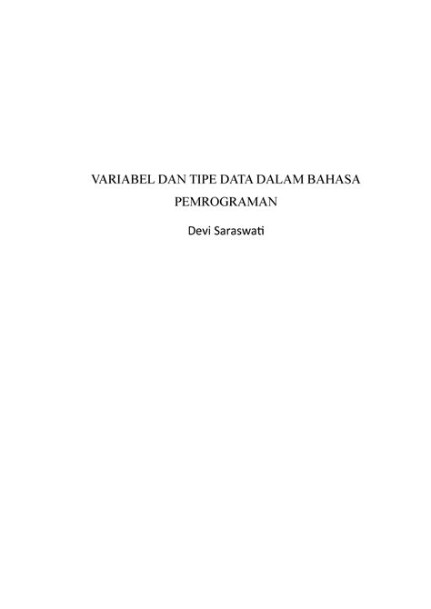 Variabel Dan Tipe Data Dalam Bahasa Pemrograman VARIABEL DAN TIPE