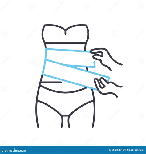 Body Wrapping Line Icon Outline Symbol Vector Illustration Concept Sign Stock Vector