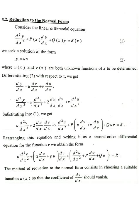 Solution Second Order Linear Differential Equations With Variable