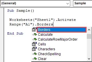 Frontières VBA Comment utiliser la bordure dans Excel VBA modèle Excel VBA 2025