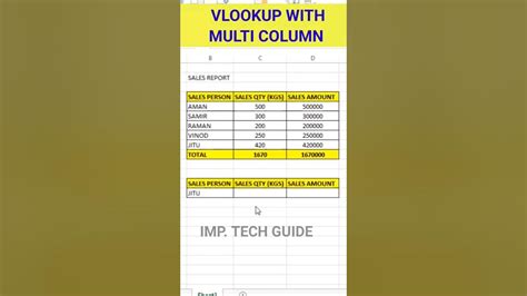 Vlookup Use For Multiple Columns In Excel Exceltips Excel Shortvideo
