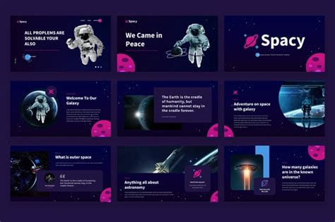 Spacy - Astronomy & Space Theme Keynote Template Incl. astrology & background - Envato