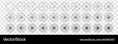 Divided Geometric Circles Segment Slice Set Vector Image