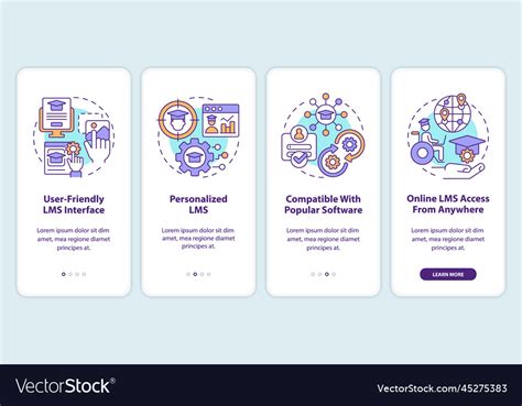Learning Management System Features Onboarding Vector Image