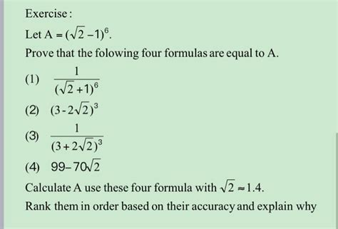Solved Exercise Let A Prove That The Folowing Four Chegg Com