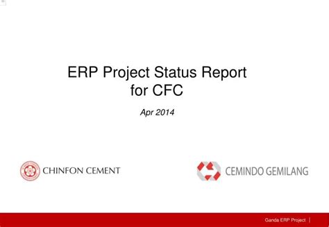 PPT ERP Project Status Report For CFC Apr PowerPoint Presentation ID