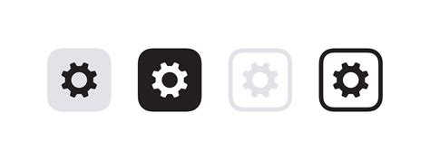 Setting Gears Icons Gear Signs Cogwheel Icons Vector Scalable